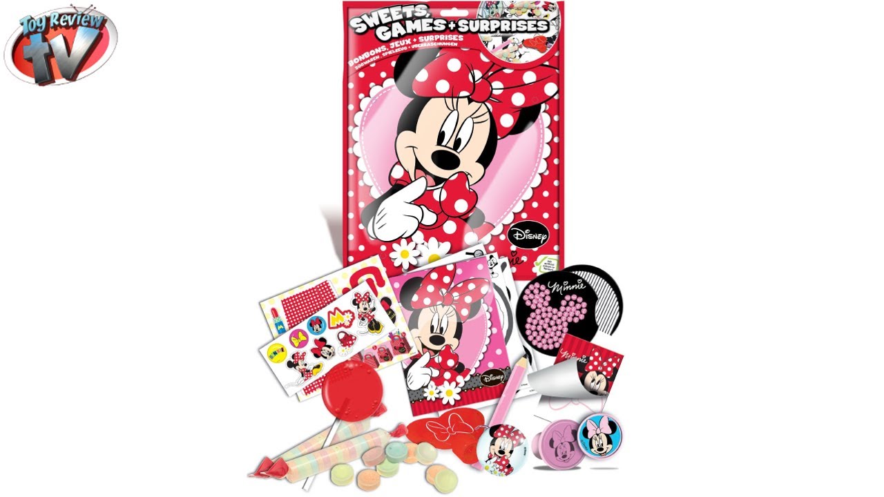 Minnie Mouse Sweets, Games & Surprises Mystery Toy Lucky Bag Opening ...