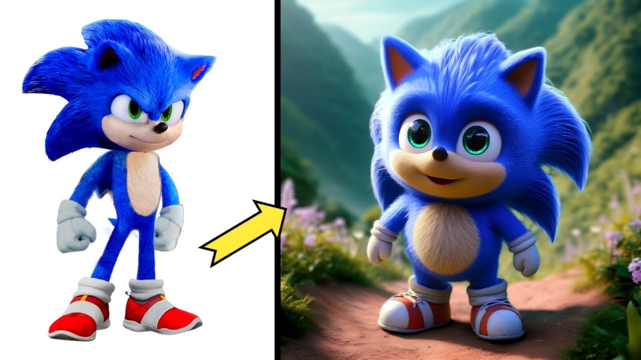 Sonic Cartoon Characters Reimagined as Baby by AI - YouTube