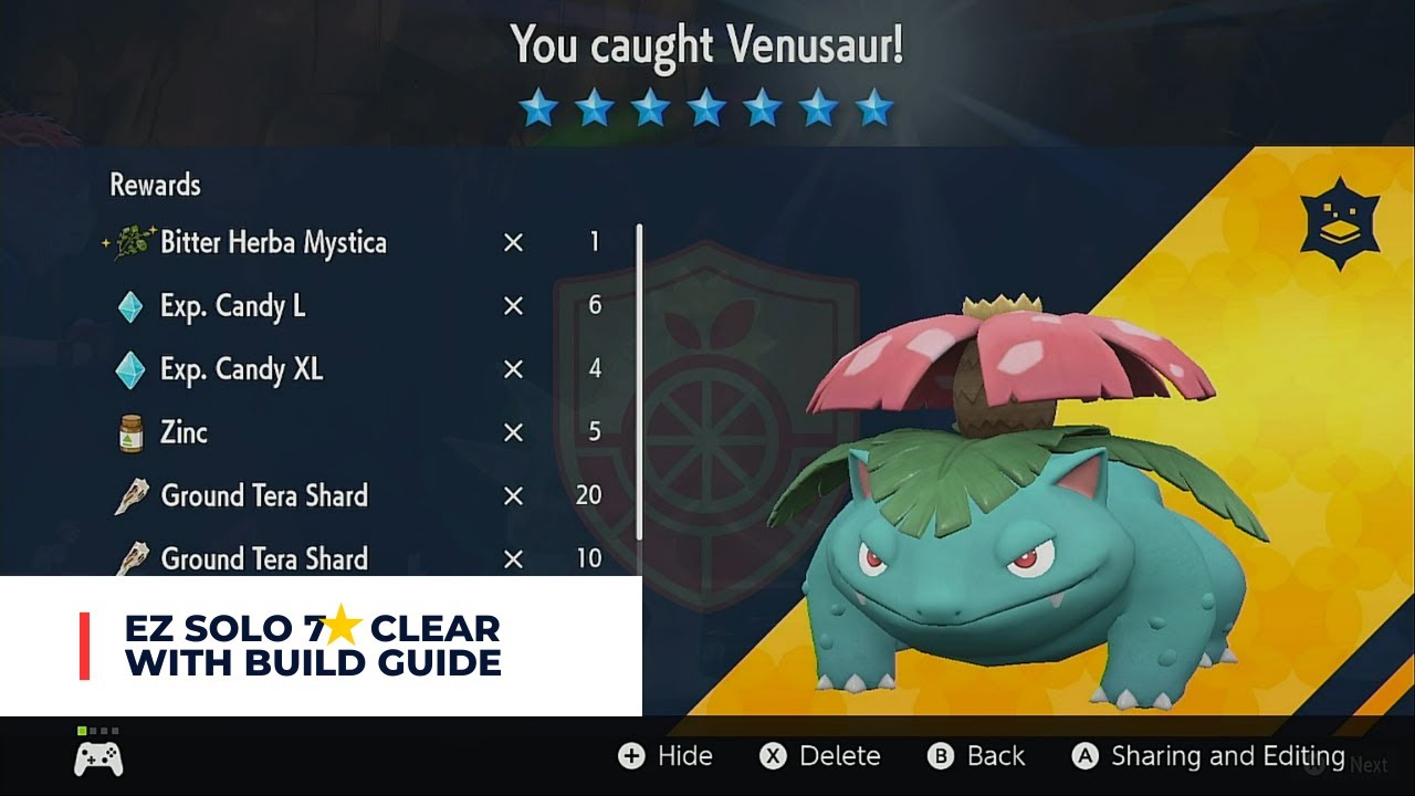Solo Raid 7 Star Ground Venusaur - Pokemon Scarlet & Violet - YouTube