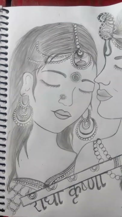 draw Radha Krishna sketch with pancil #short video drawing# - YouTube