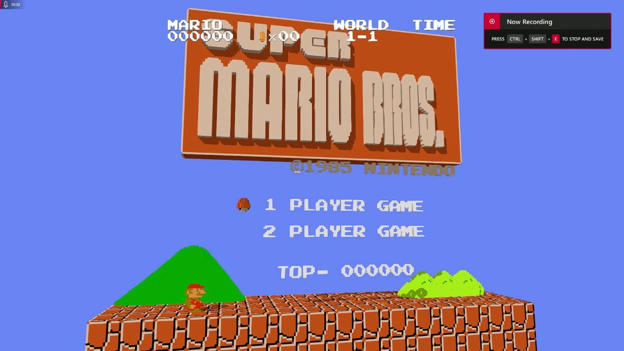 Super Mario Bros 1 3D Nintendo 8 Bits Nes World 2 2 - YouTube