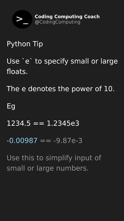 Python Tip - Specify Small or Large Floats Easily - YouTube