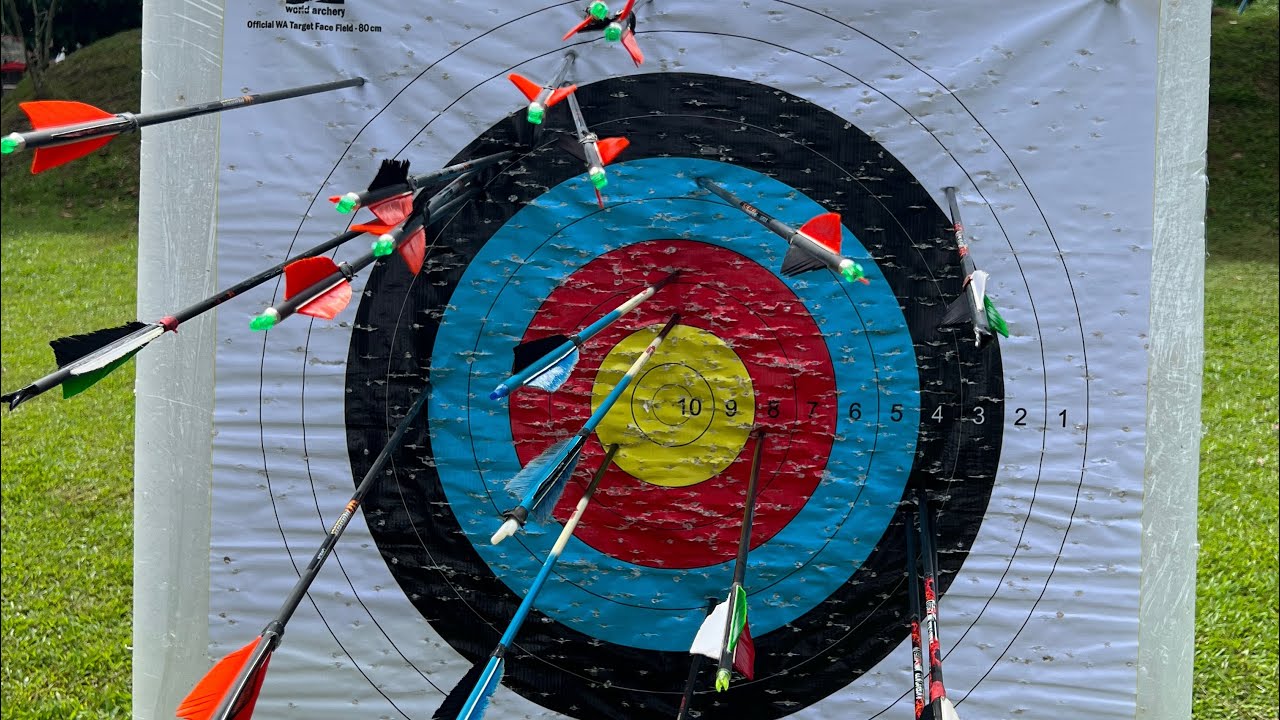 Archery 500 vs 800 spine. Moving bow to yellow target - YouTube
