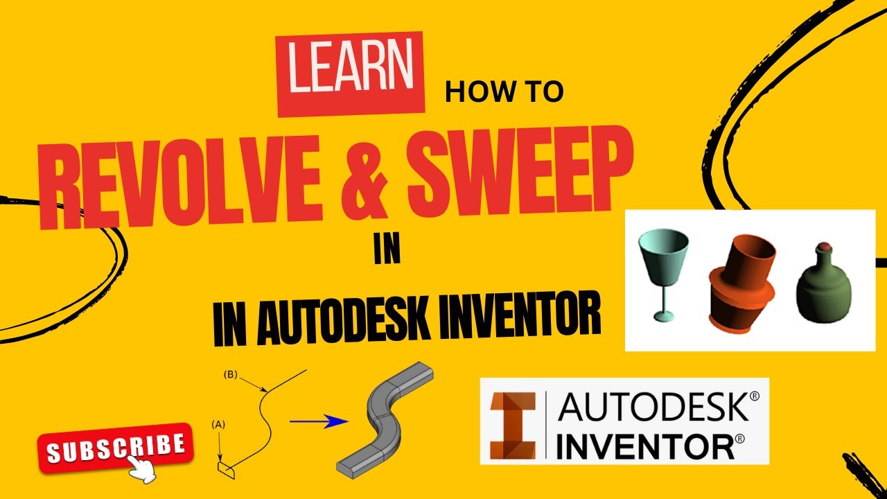 Part 3- Learn revolve and sweep in Autodesk Inventor #Inventor #CAD # ...