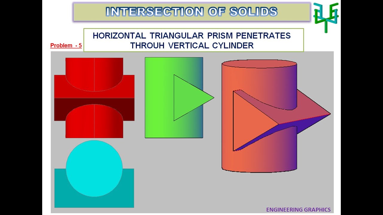Intersection of Solids (Problem-5) #engineeringgraphics # ...
