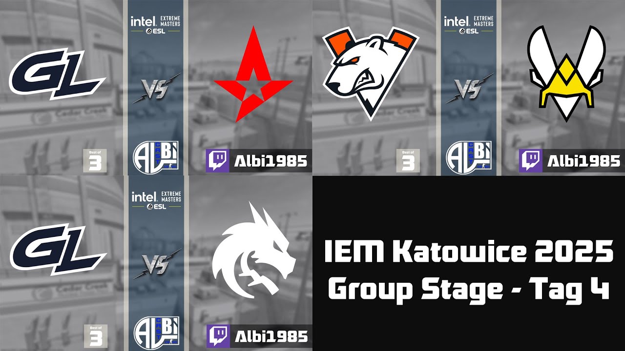 IEM - Katowice 2025 - Group Stage - Tag 4 | GL vs Astralis | VP vs Vitality | GL vs Spirit - YouTube