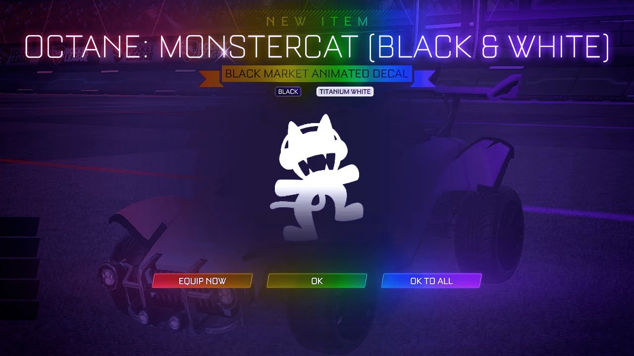 PLAYING ROCKET LEAGUE WITH THE *NEW* MONSTERCAT BLACK & WHITE DECAL ...
