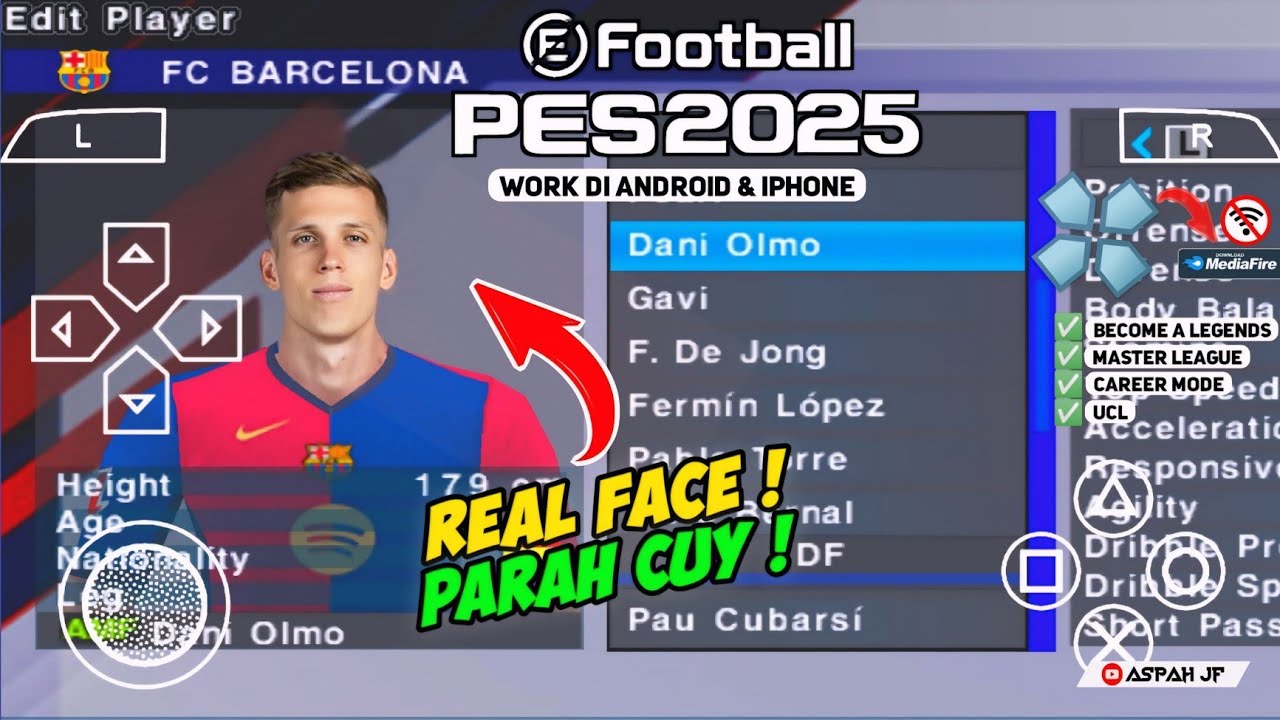 EFOOTBALL PES 2025 PPSSPP ISO NO TEXTURES & & NO SAVE DATA NEW KITS ...