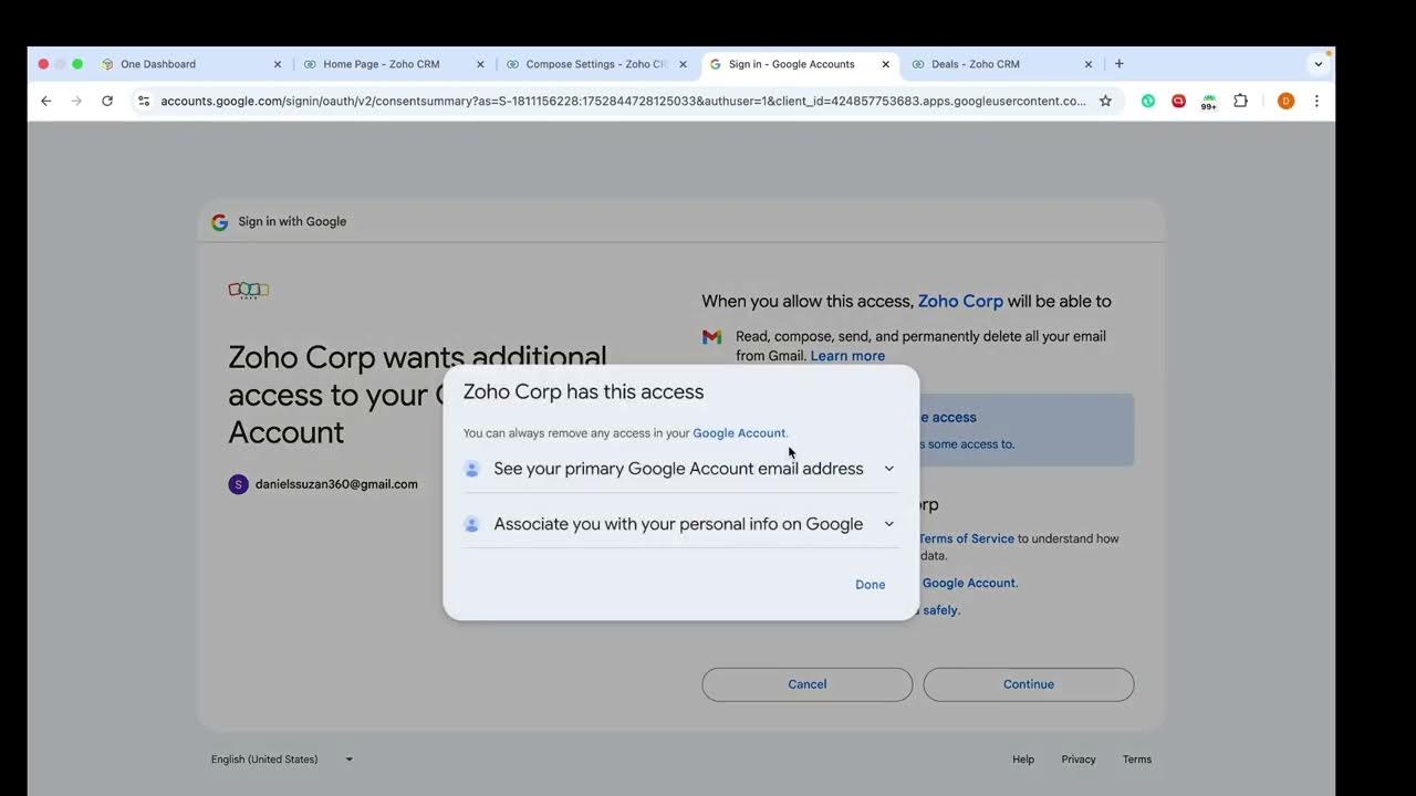 How to set up ZOHO CRM IMAP Configuration - YouTube