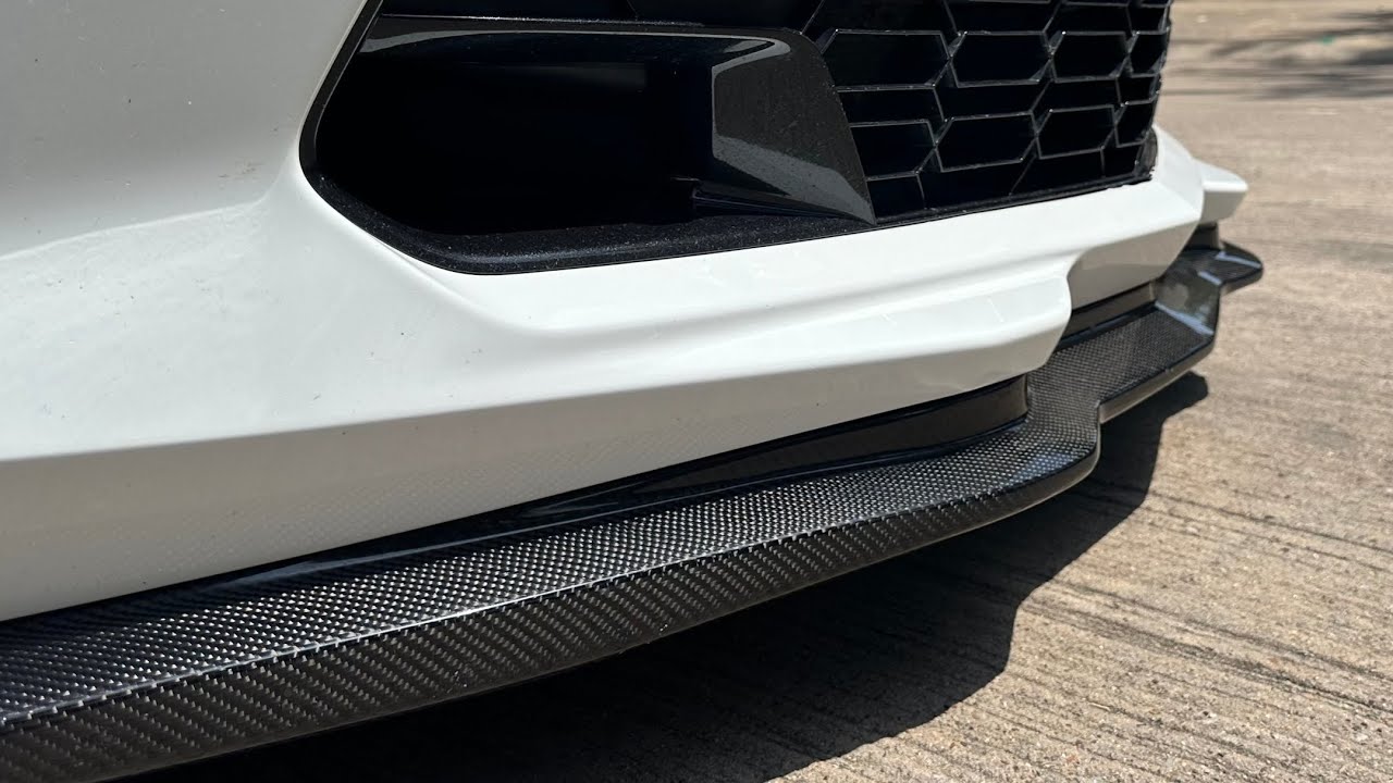 Installing New Carbon Fiber Front Splitter On My C7 Z06! - YouTube