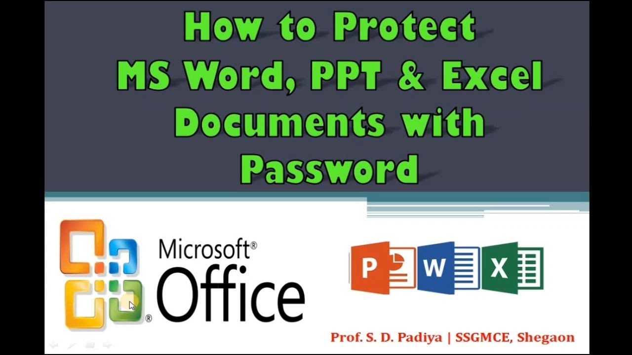 How to Protect MS Word, PPT and Excel Documents with Password - YouTube