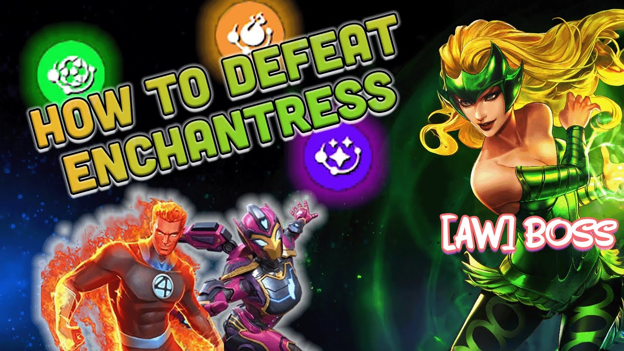 MCOC How to defeat & fight Enchantress Counter : Enchantress War Boss - AW Boss Node 50(Tile) # ...