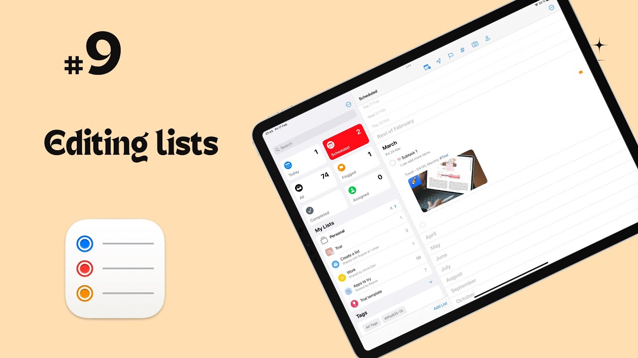 #9 Apple Reminders (iPad): Lists for Beginners - YouTube