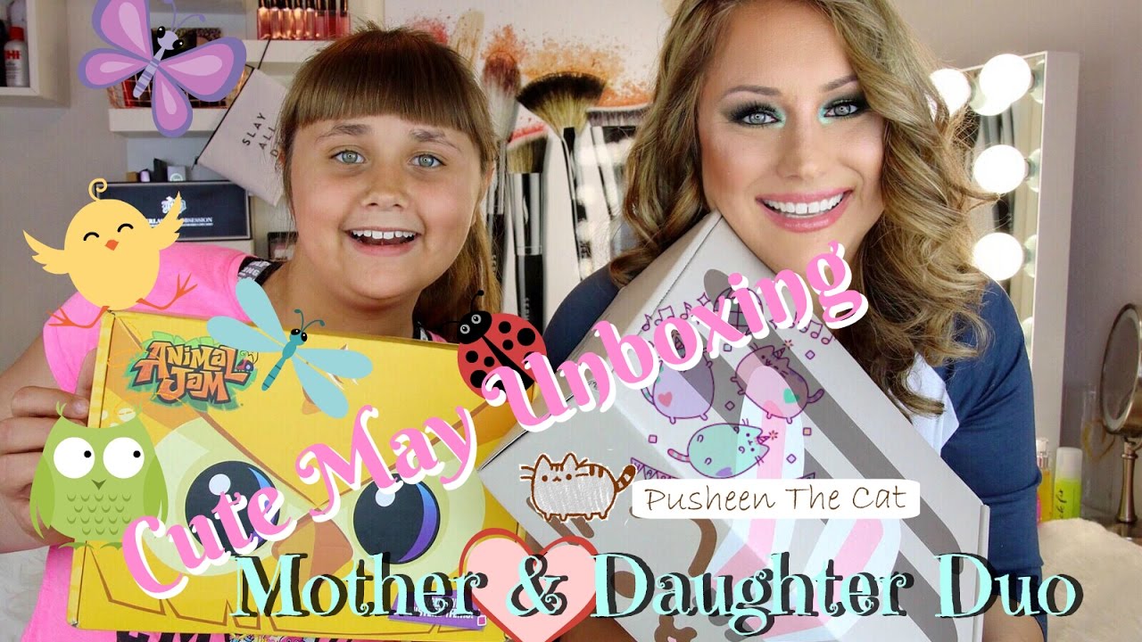 Cute May Unboxing | Mother & Daughter Duo | Pusheen | Animal Jam - YouTube