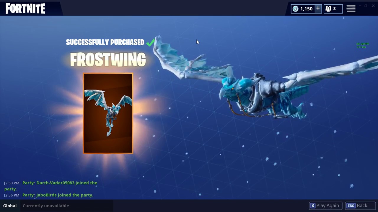Fortnite | New FROSTWING Dragon Glider LEGENDARY Gameplay - YouTube