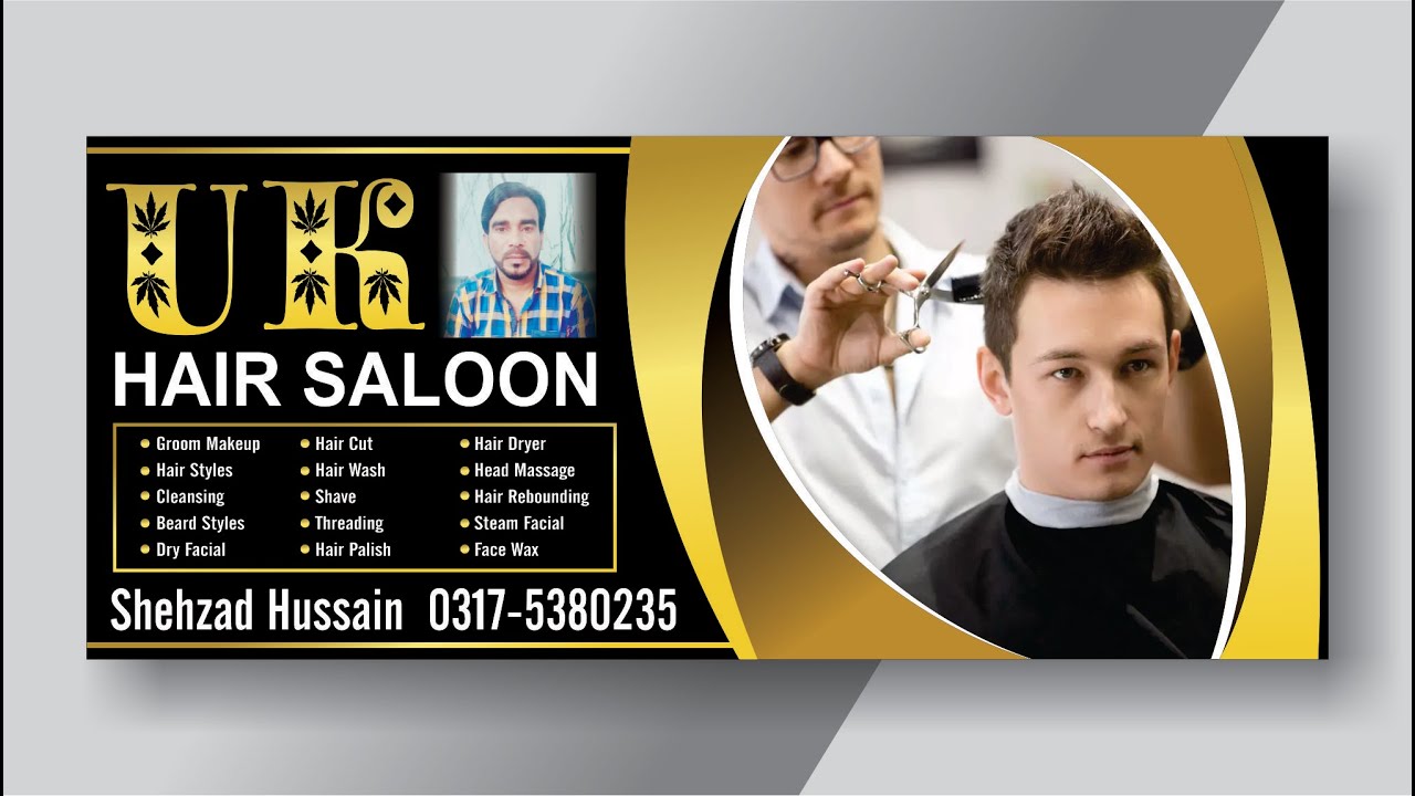 How to Make Barber Shop Flex Banner Design in CorelDRAW X6 Tutorial ...
