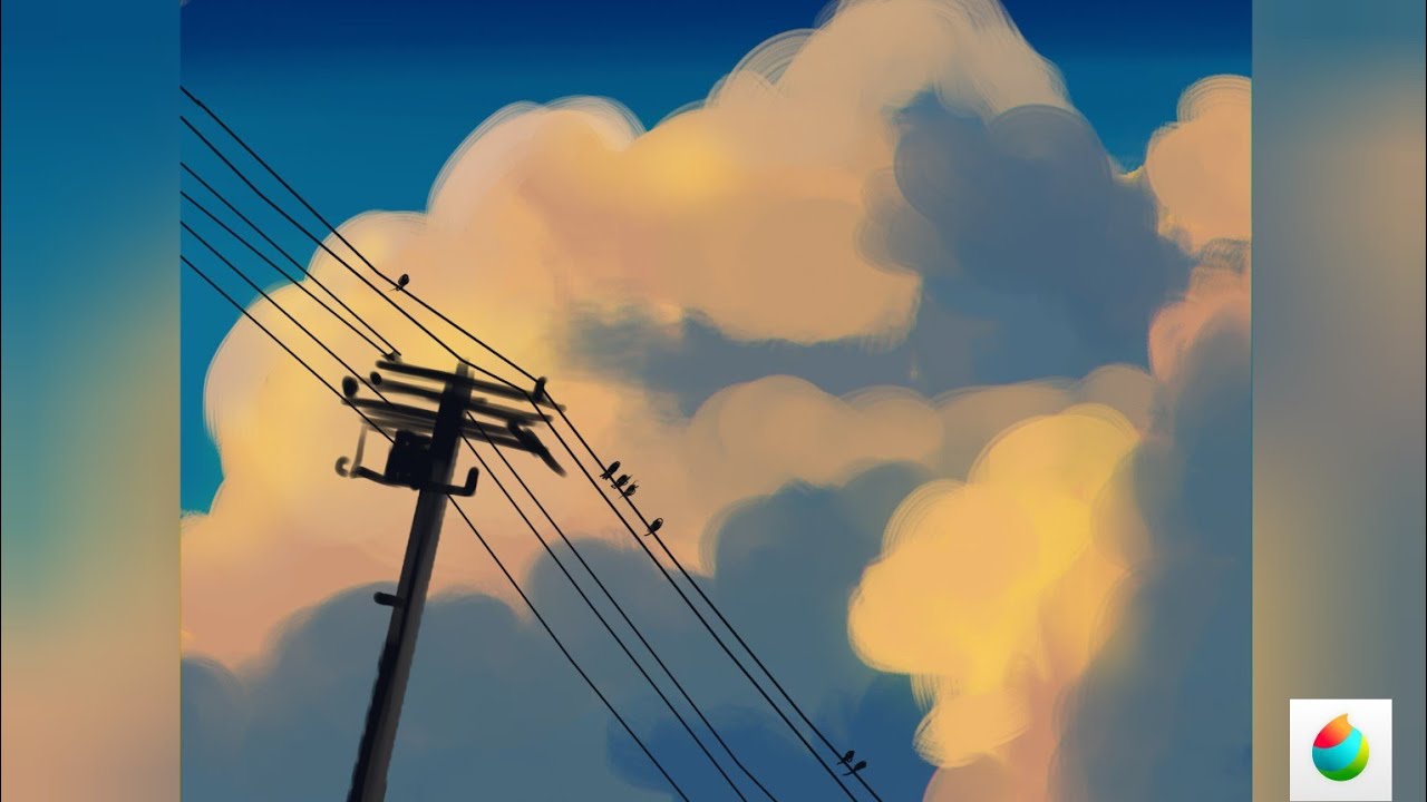 Speedpaint | drawing cloudscape - YouTube