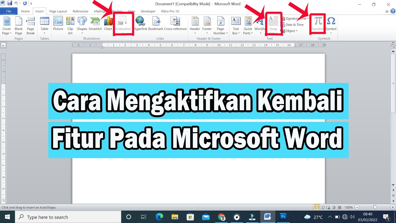 Cara Mengaktifkan Kembali Fitur Yang Tidak Aktif Di Microsoft Word ...