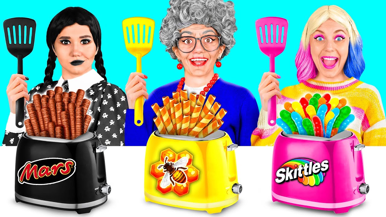 Wednesday vs Grandma Cooking Challenge | Kitchen War by FUN FOOD - YouTube