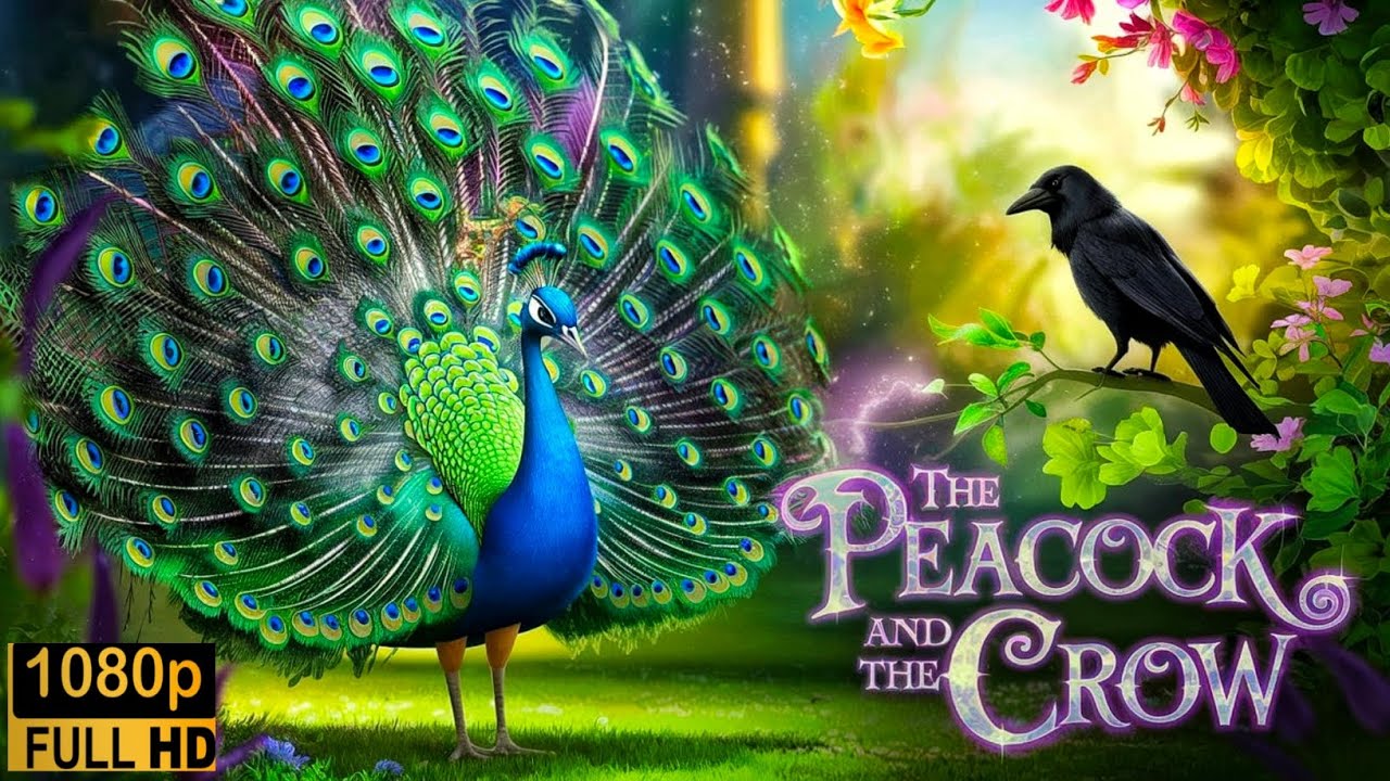 The PeaCock And The Crow Story In English |Short animated story For ...
