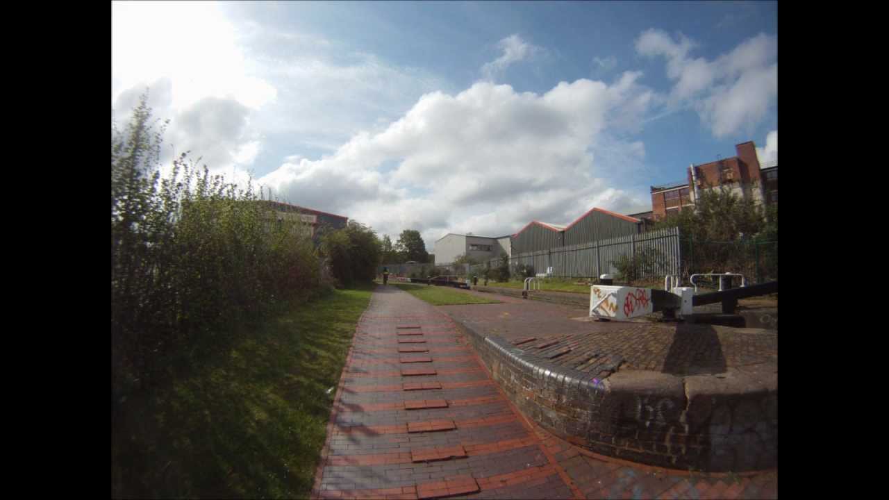 Birmingham to Warwick along Grand Union Canal Path in 3 Minutes - YouTube