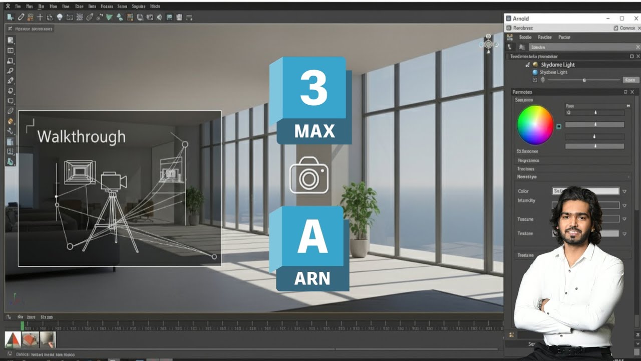 3Ds Max | Arnold Skydome Light & Camera Walkthrough - YouTube