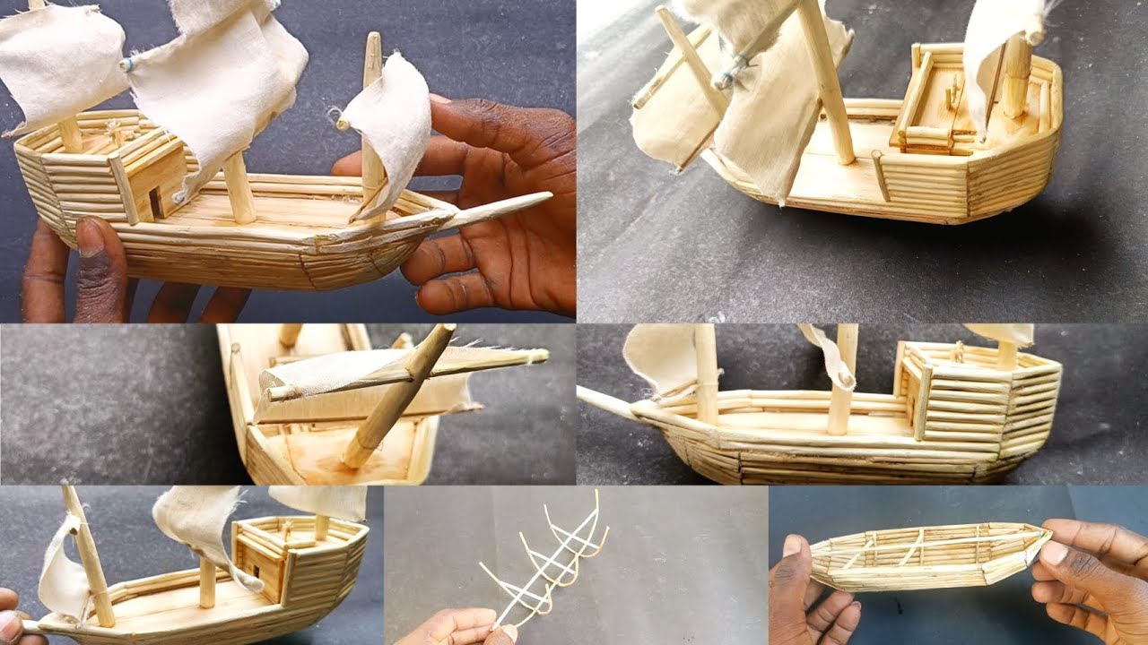 Wooden ship making with stick// My own creativity// Wood made/@creating ...