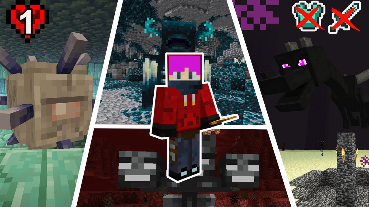 I Beat Every Boss With No ARMOUR or WEAPONS - Minecraft Hardcore #1 ...