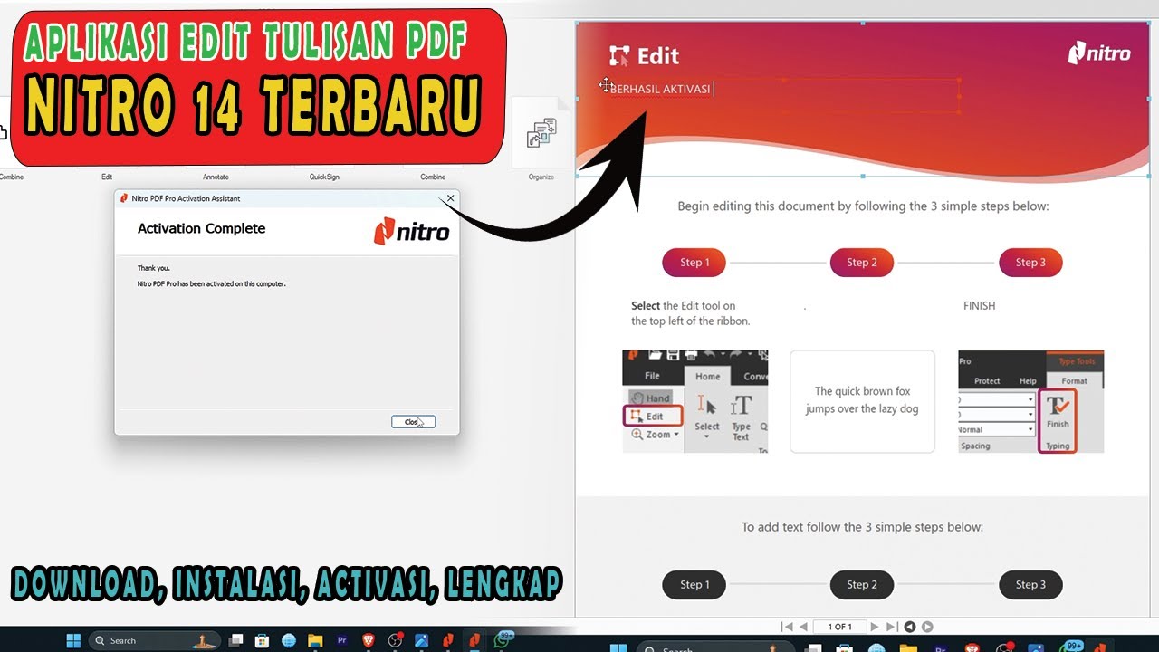 EDIT TULISAN FILE PDF UNLIMITED APK NITRO 14, INSTALASI ,ACTIVASI DAN ...