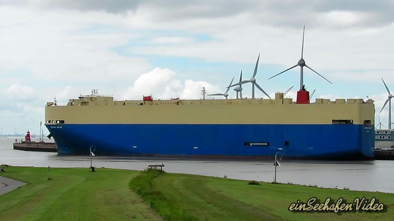 car carrier GRAND ORION 3EES IMO 9303194 Emden RoRo cargo seaship ...