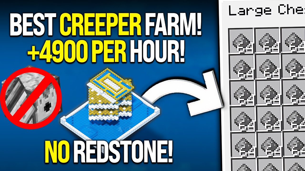 BEST CREEPER FARM In Minecraft Tutorial - EASY - +4,900/HR! - YouTube