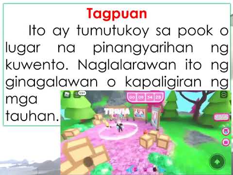 Paglalarawan ng mga Elemento ng Kuwento (tauhan, tagpuan, banghay ...
