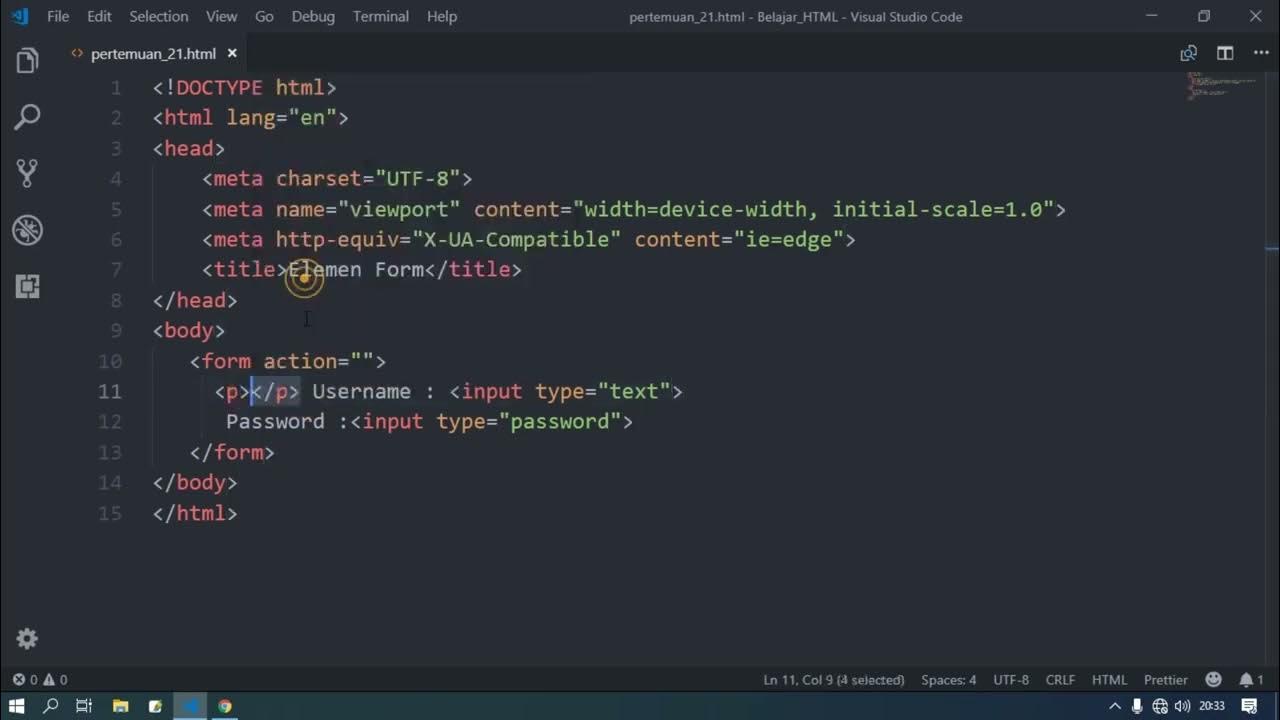 TUTORIAL HTML LENGKAP PART 21 | ELEMEN FORM HTML - YouTube
