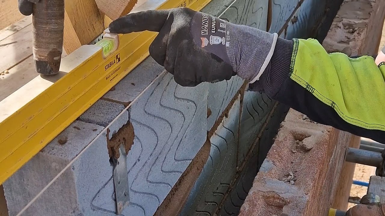 Building Roof strap into blockwork. - YouTube