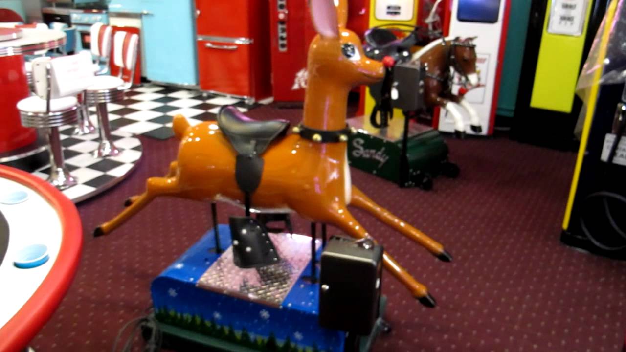 rudolph rudy kiddie ride retro restored machine 2012 - YouTube