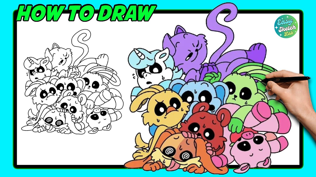 How to Draw Cute SMILING CRITTERS! Step-by-Step Tutorial - YouTube