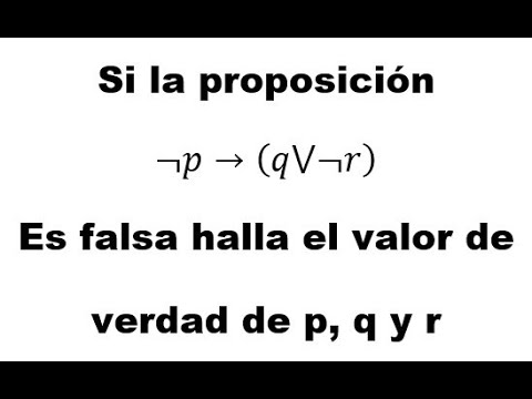 Hallar el valor de verdad de las proposiciones simple a partir del ...