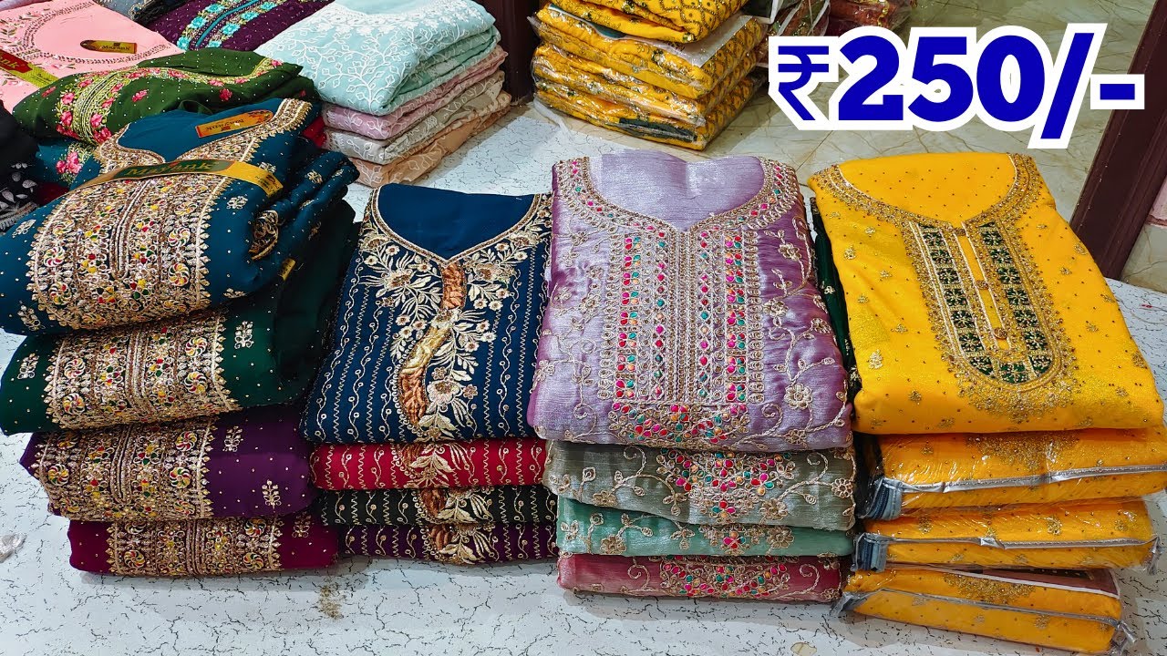 Hyderabad Wholesale Dress Materials Pakistani Cotton suits Organza ...