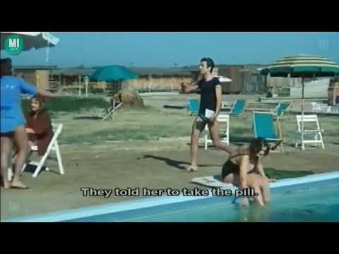 Sexy girl in bikini fart