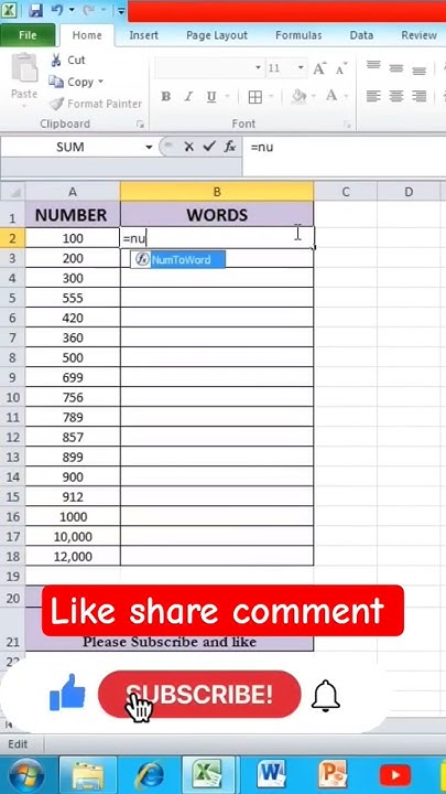 convert numbers into text | excel formula |excel shortcuts |convert numbers #excel - YouTube