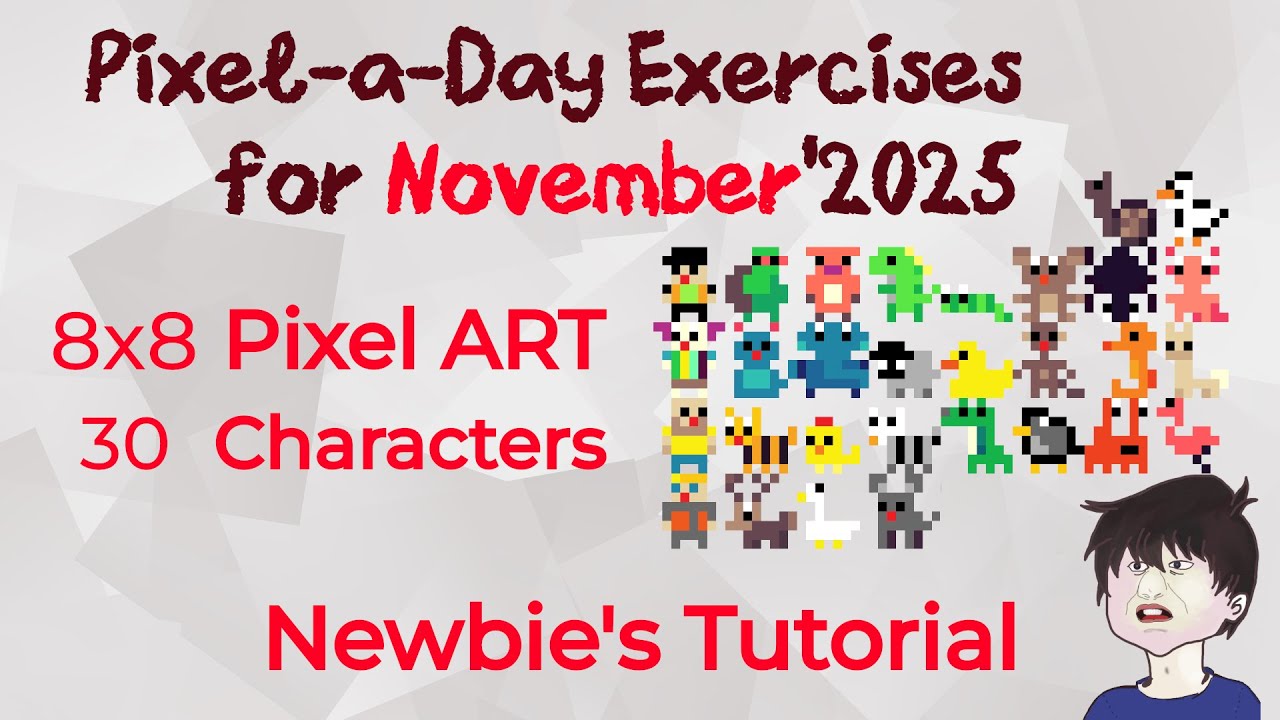 November's 30 (8x8) Pixel Art Characters | Newbie's Tutorial | Pixel-a ...