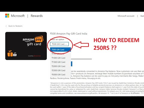 Microsoft Rewards: How to redeem 250rs Amazon gift card | Amazon 250rs ...