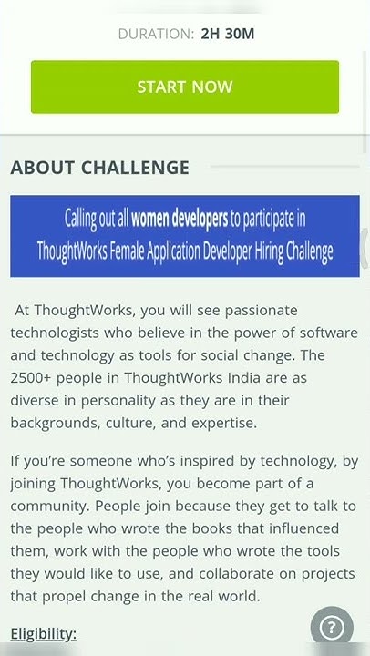 ThoughtWorks Off Campus Hiring Challenge 2022 for Application Developer Position #jobs #shorts ...