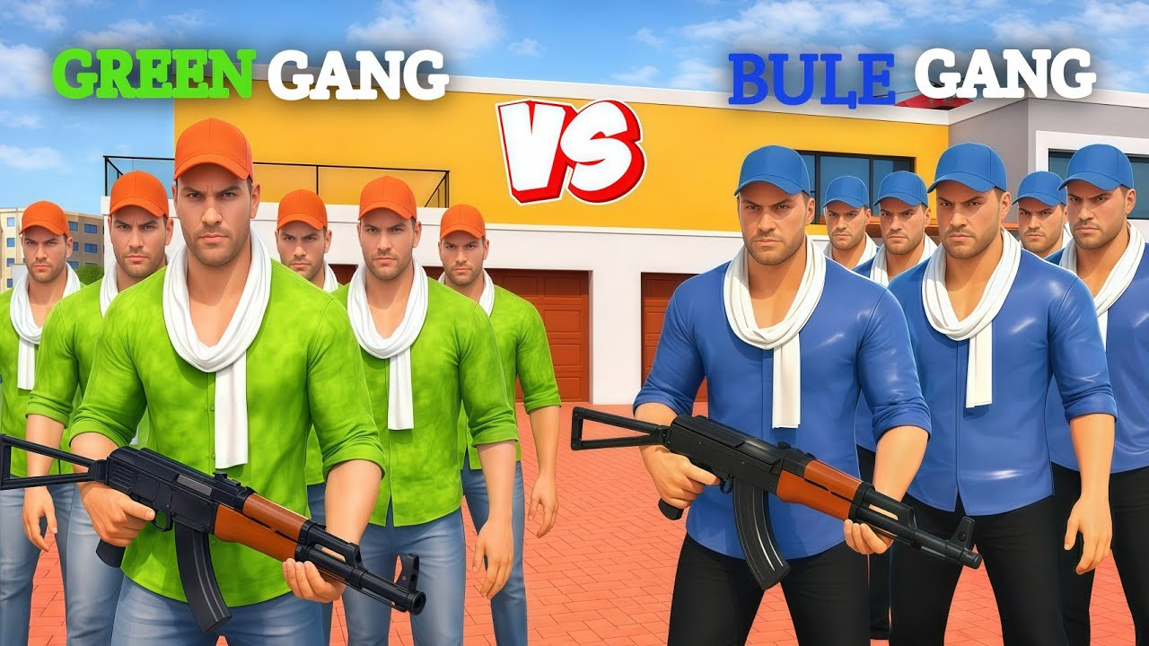 🔥 Green Gang vs Blue Gang 😱 Brutal Fight | Indian Theft Auto Simulator ...