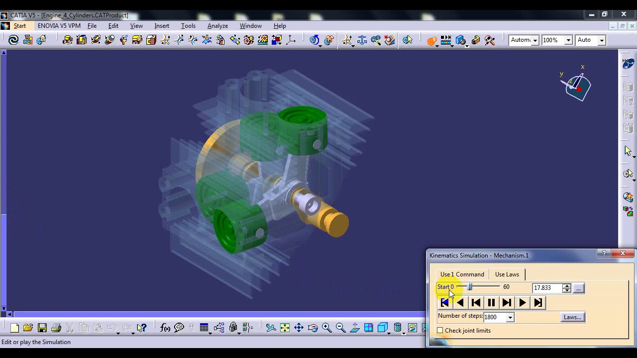 Four cylinder simulation in Catia - YouTube