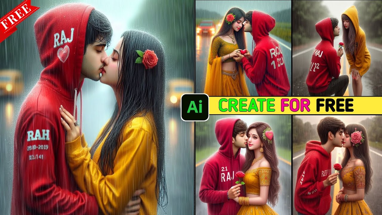 Couple Propose kiss image creator | trending 3d ai couple kissing photo ...
