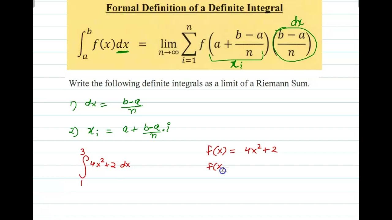 How to write definite integral as limit of a Riemann sum - YouTube