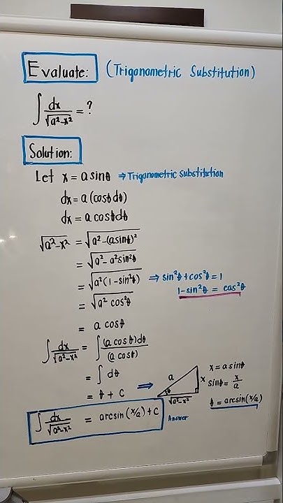 Integration by Trigonometric Substitution - YouTube