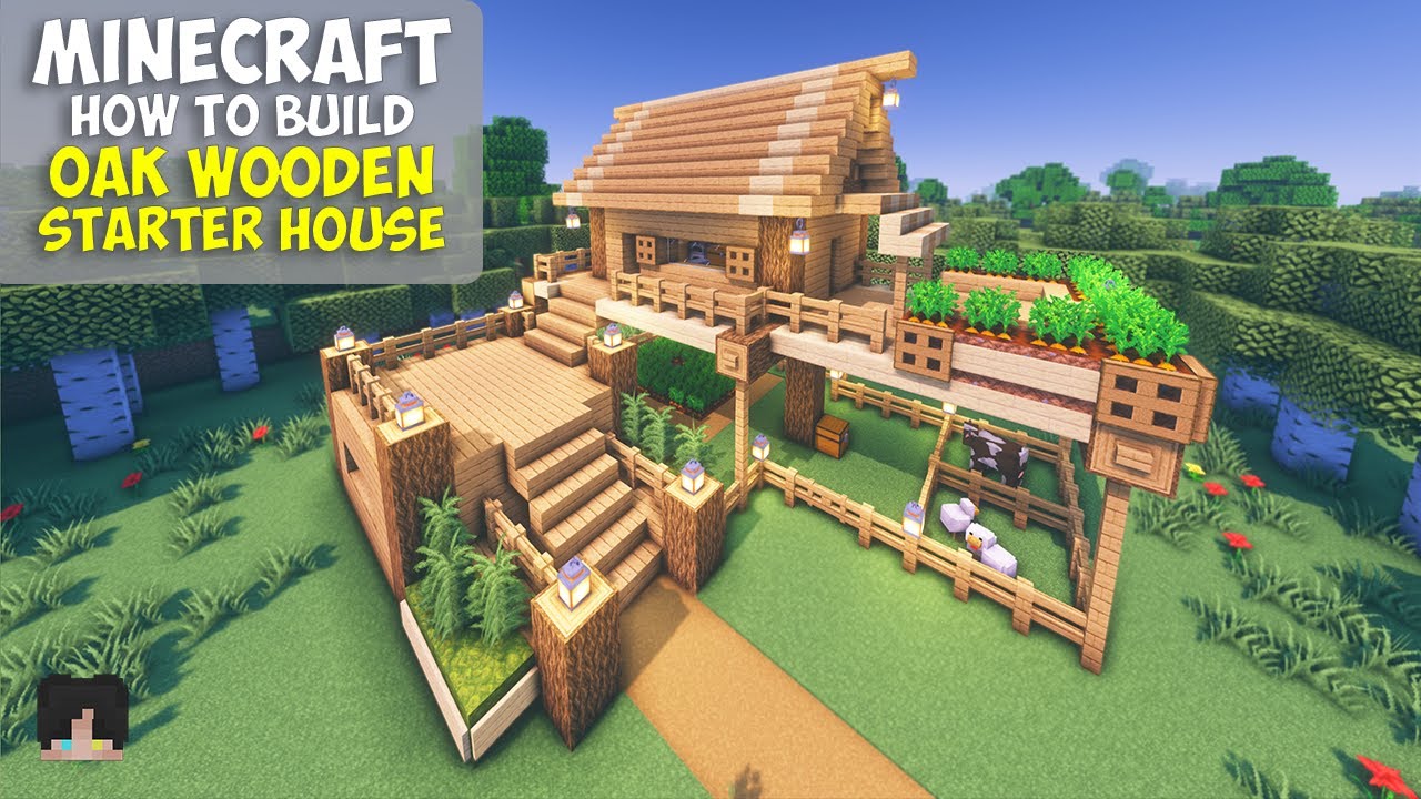 ⚒️ Minecraft | How To Build a Simple Survival Oak House Tutorial 🏡 ...