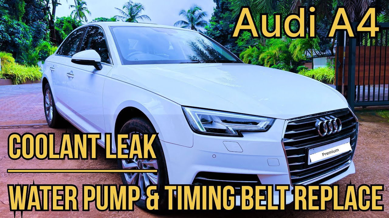 Audi A4 coolant leak| how to change water pump & timing belt kit - YouTube